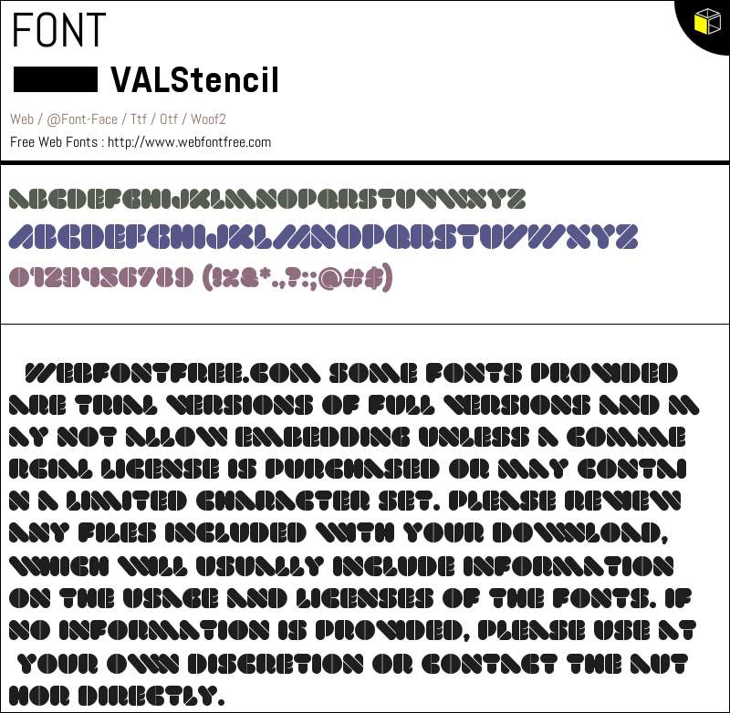 VALStencil Fonts Downloads - WebFontFree.Com