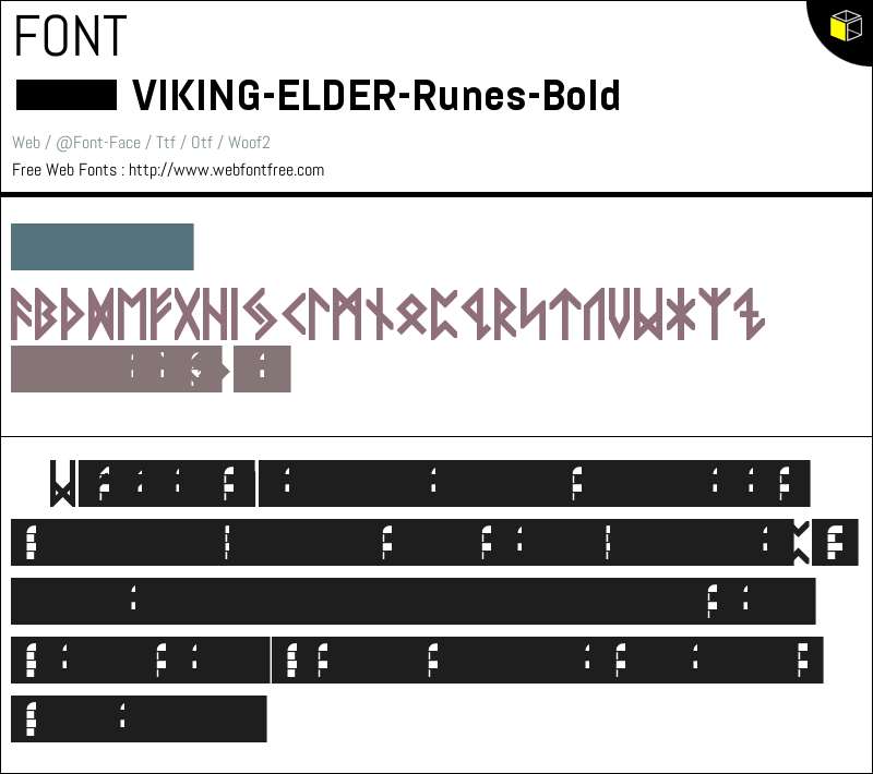 VIKING, ELDER Runes Bold Regular Fonts Downloads - WebFontFree.Com