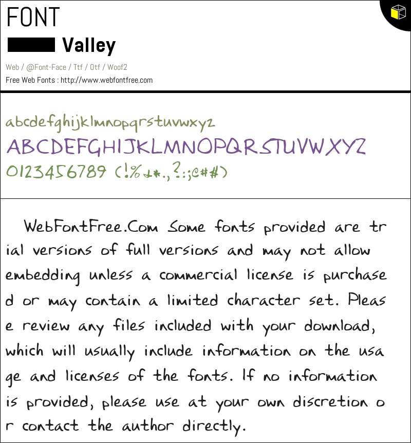 Valley Regular 字体 下载 - WebFontFree.Com