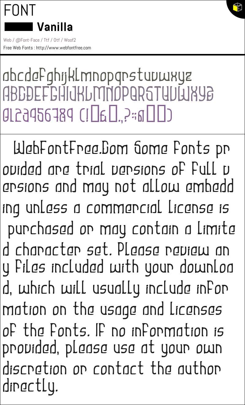 Vanilla Fonts Downloads - WebFontFree.Com