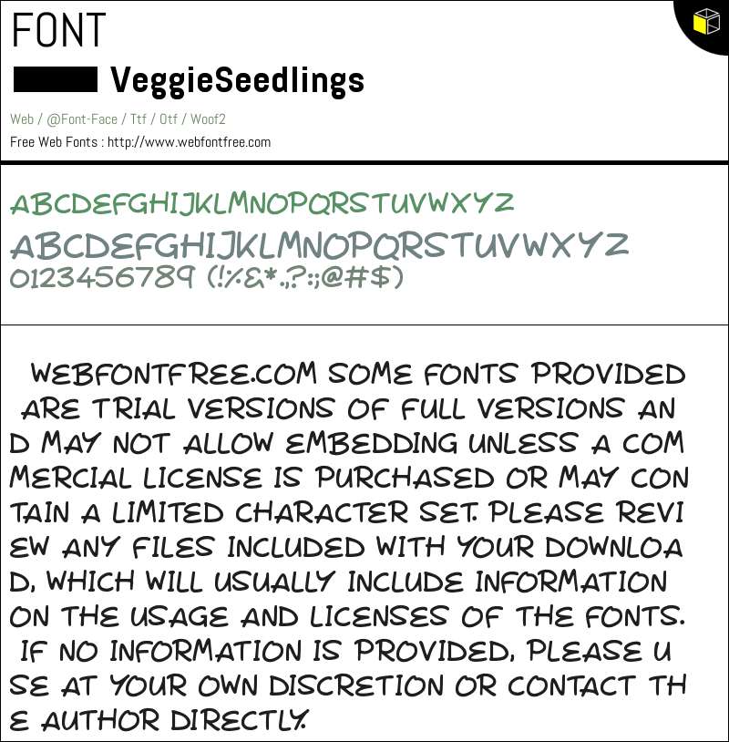 Veggie Seedlings Fonts Downloads - WebFontFree.Com
