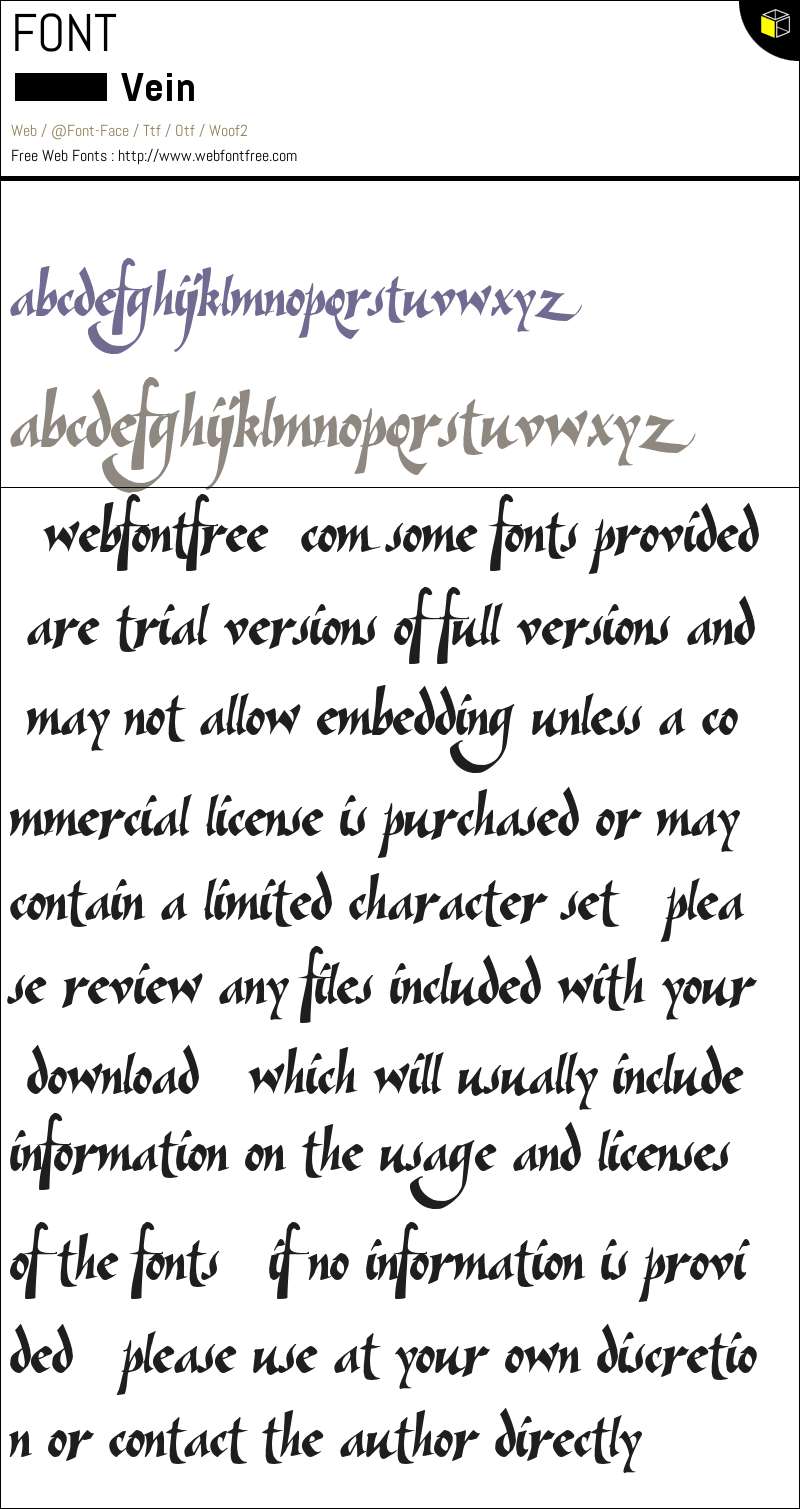 Vein Fonts Downloads - WebFontFree.Com