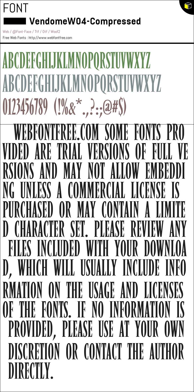 Vendome W04 Compressed Fonts Downloads - WebFontFree.Com