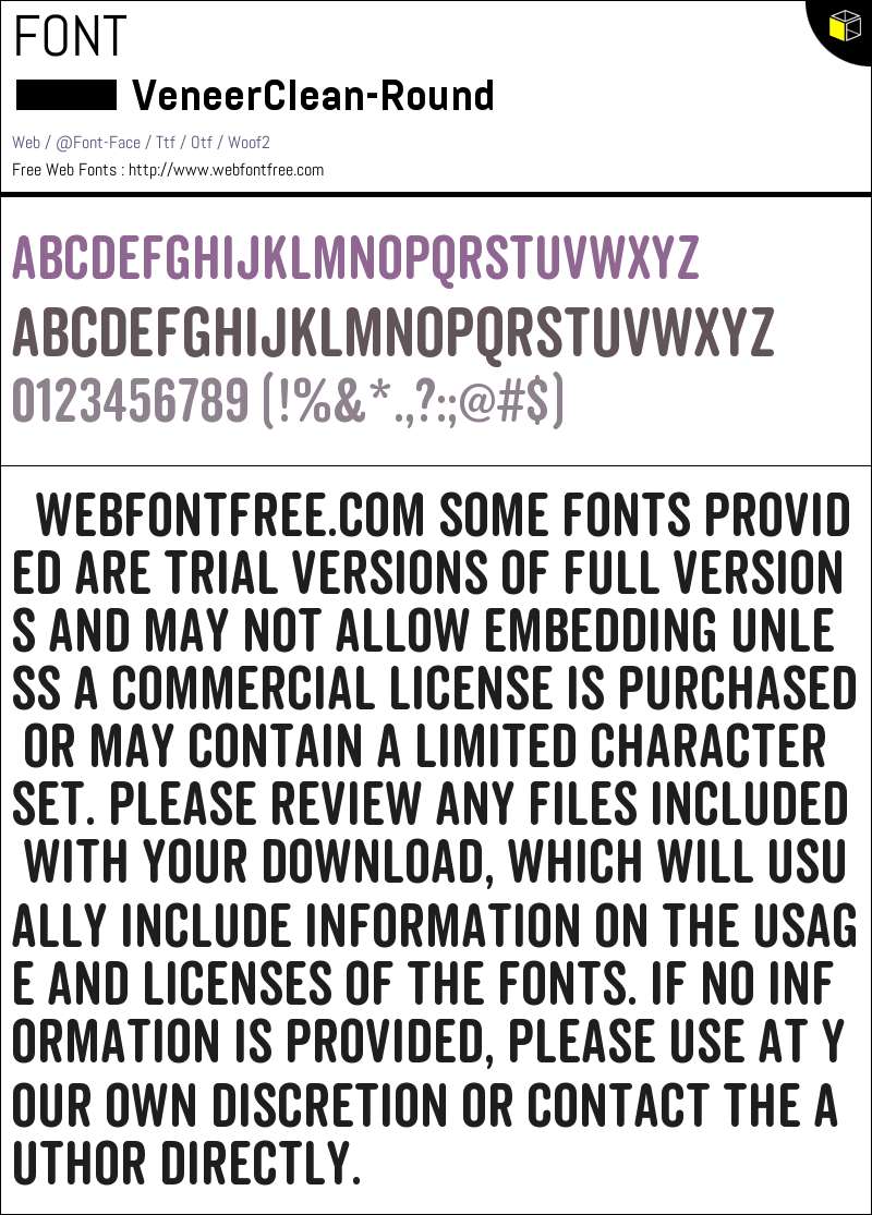 VeneerClean-Round Fonts Downloads - WebFontFree.Com