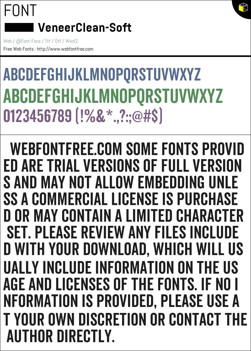 VeneerClean-Soft 字体 下载 - WebFontFree.Com