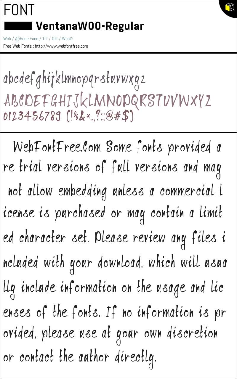 Ventana W00 Regular Fonts Downloads - WebFontFree.Com