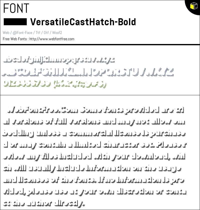 Versatile Cast Hatch Bold Fonts Downloads - WebFontFree.Com