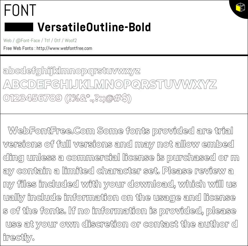 Versatile Outline Bold Fonts Downloads - WebFontFree.Com
