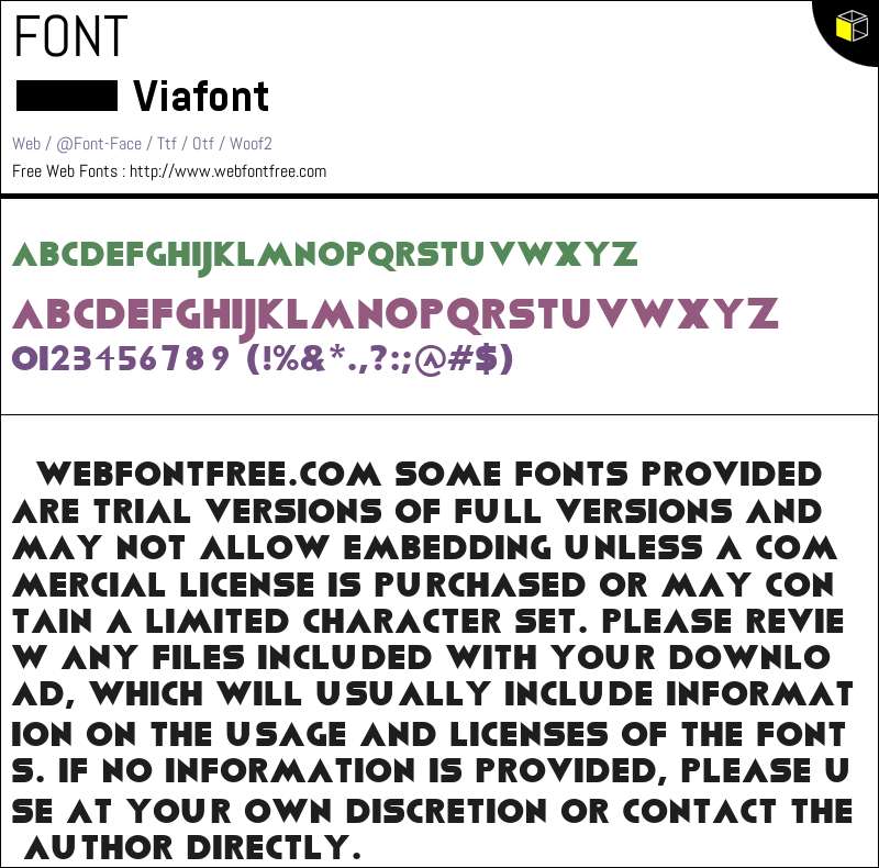 Viafont Fonts Downloads - WebFontFree.Com