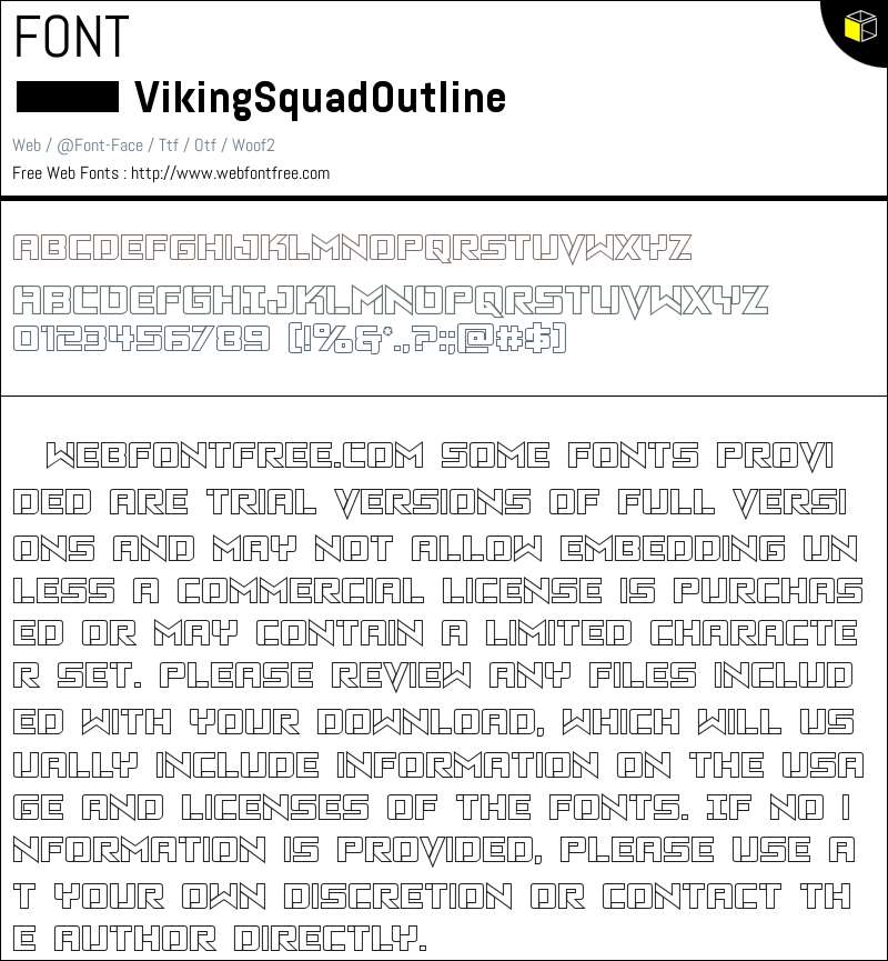 Viking Squad Outline Fonts Downloads - WebFontFree.Com