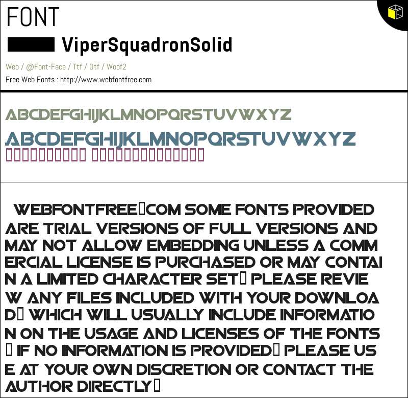 Viper Squadron Solid Fonts Downloads - WebFontFree.Com