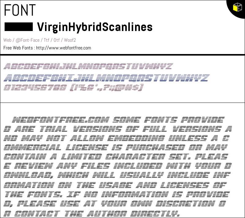 Virgin Hybrid Scanlines Fonts Downloads - WebFontFree.Com