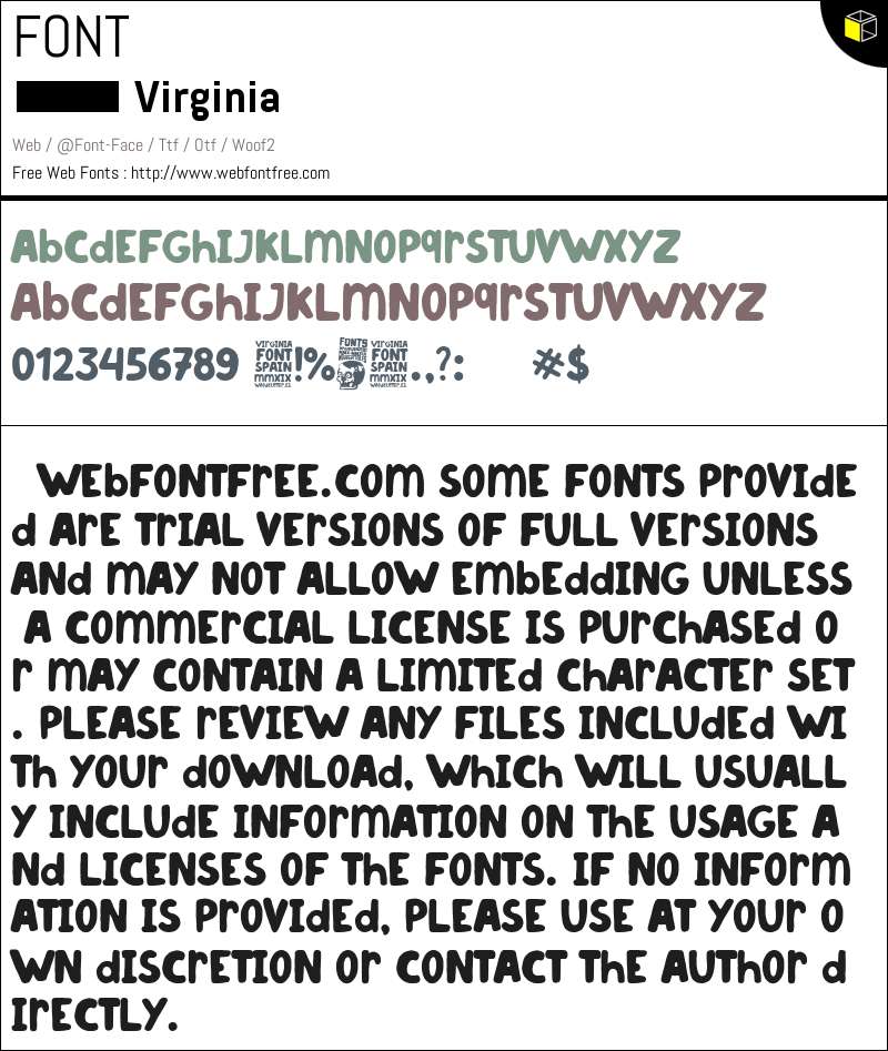 Virginia Fonts Downloads - WebFontFree.Com