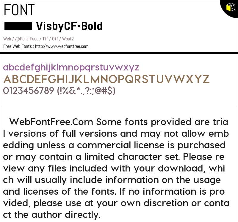 Visby CF Bold 字体 下载 - WebFontFree.Com