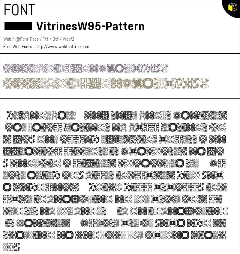 Vitrines W95 Pattern Fonts Downloads - WebFontFree.Com