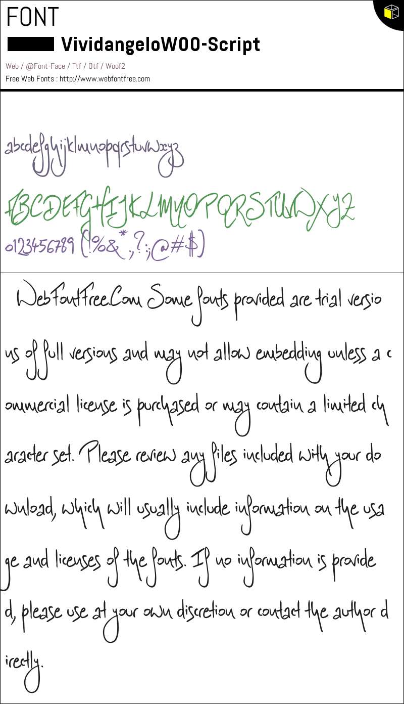Vividangelo W00 Script Fonts Downloads - WebFontFree.Com