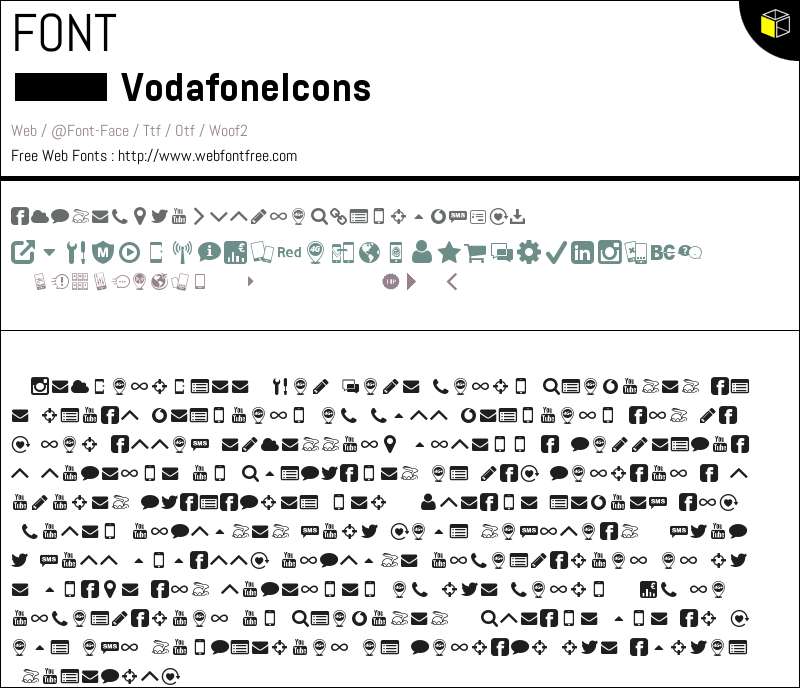 VodafoneIcons Fonts Downloads - WebFontFree.Com