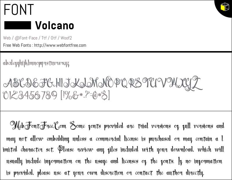 Volcano Fonts Downloads - WebFontFree.Com