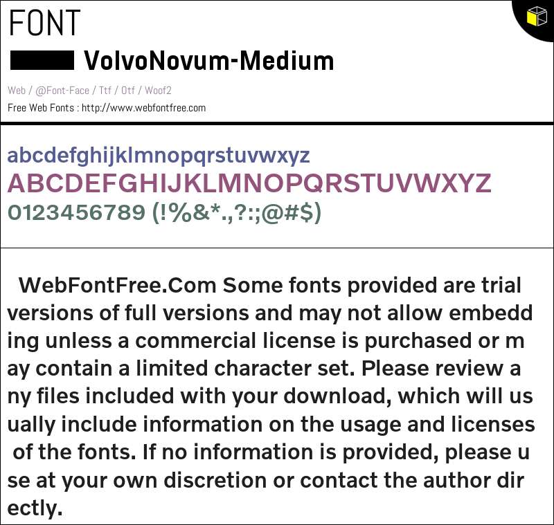 Volvo Novum Medium 字体 下载 - WebFontFree.Com