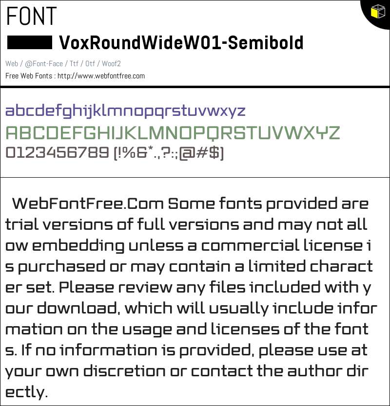 Vox Round Wide W01 Semibold Fonts Downloads - WebFontFree.Com