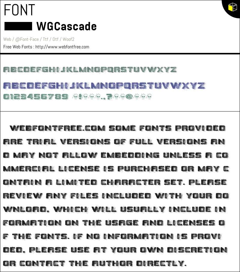 WG Cascade Fonts Downloads - WebFontFree.Com