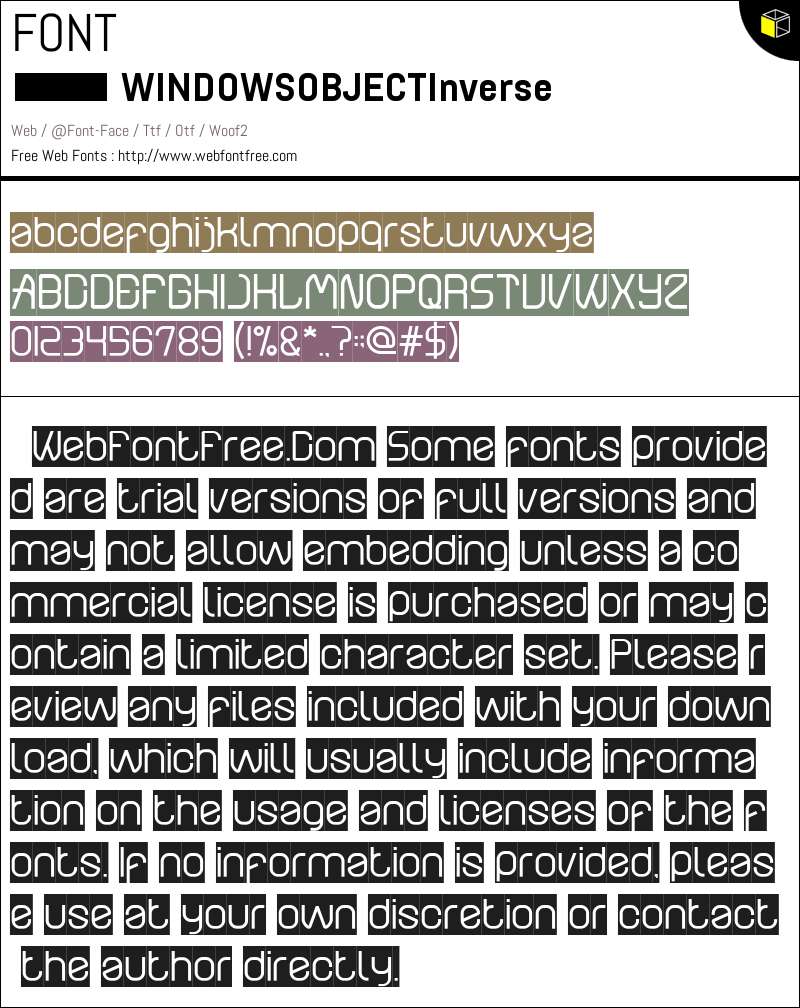WINDOWS OBJECT-Inverse Fonts Downloads - WebFontFree.Com