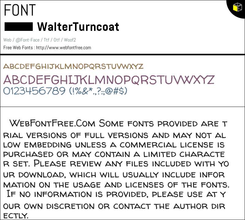 Walter Turncoat 字体 下载 - WebFontFree.Com