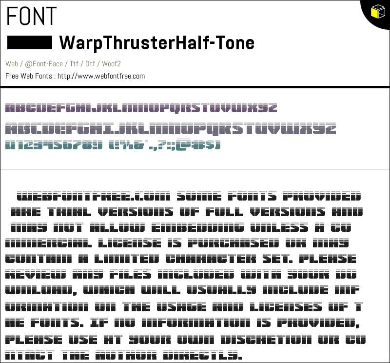 Warp Thruster Half-Tone Regular Fuentes Descargar - WebFontFree.Com