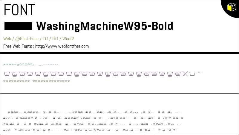 Washing Machine W95 Bold Fonts Downloads - WebFontFree.Com