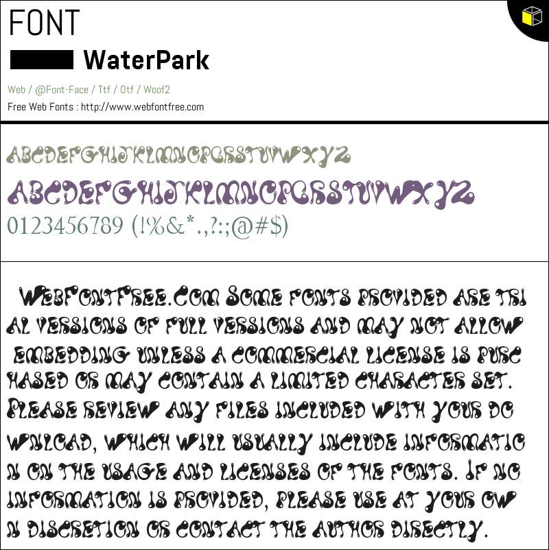 Water Park Fonts Downloads - WebFontFree.Com