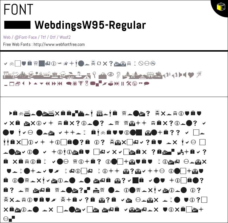 Webdings W95 Regular Fonts Downloads - WebFontFree.Com
