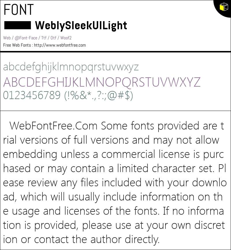 WeblySleek UI Light Fonts Downloads - WebFontFree.Com