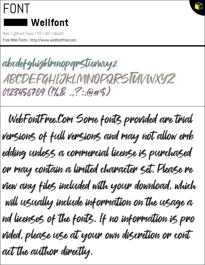 Wellfont Fonts Downloads - WebFontFree.Com