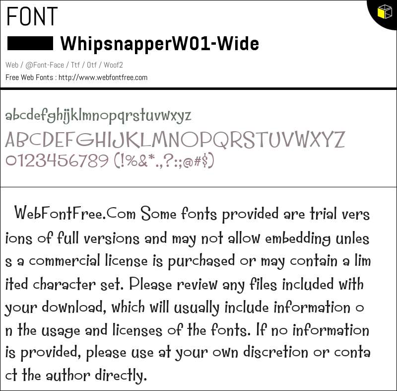Whipsnapper W01 Wide Fonts Downloads - WebFontFree.Com