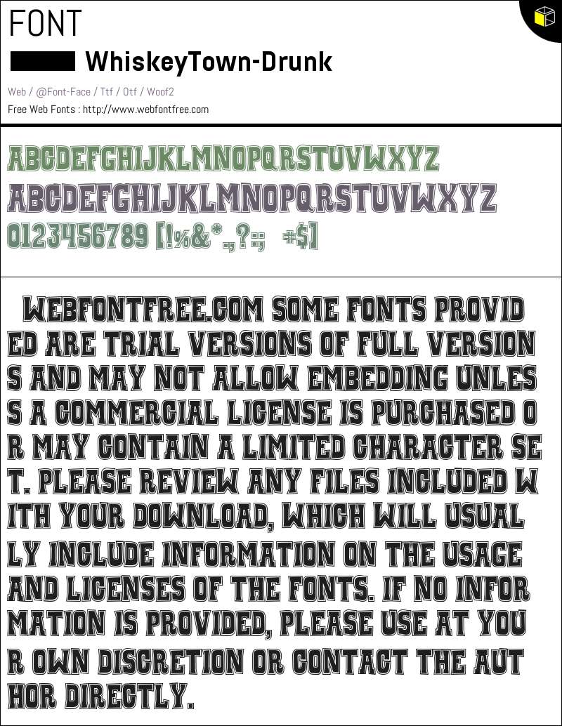 WhiskeyTown-Drunk Fonts Downloads - WebFontFree.Com