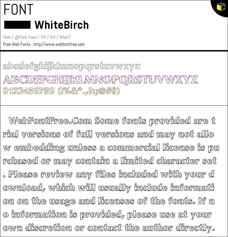 White Birch Fonts Downloads - WebFontFree.Com