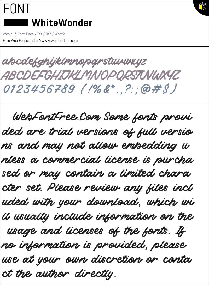 White Wonder Fonts Downloads - WebFontFree.Com