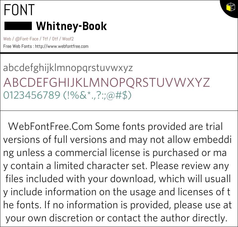 Whitney Book Regular 字体 下载 - WebFontFree.Com