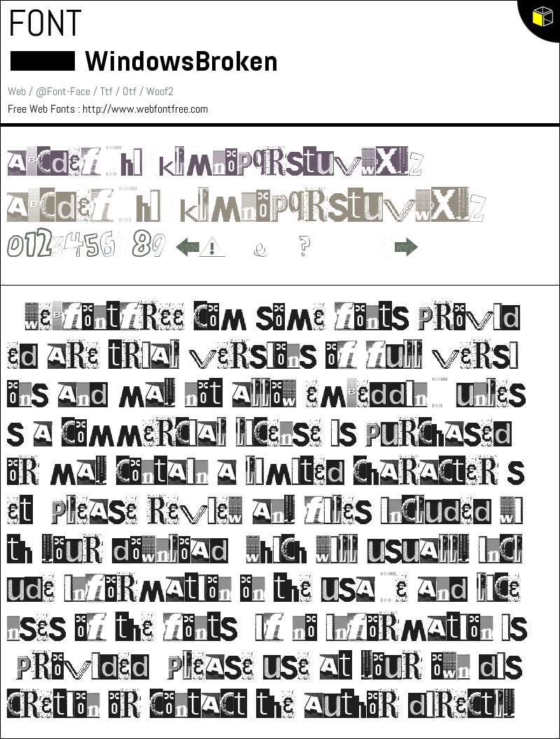 Windows Broken Fonts Downloads - Webfontfree.com
