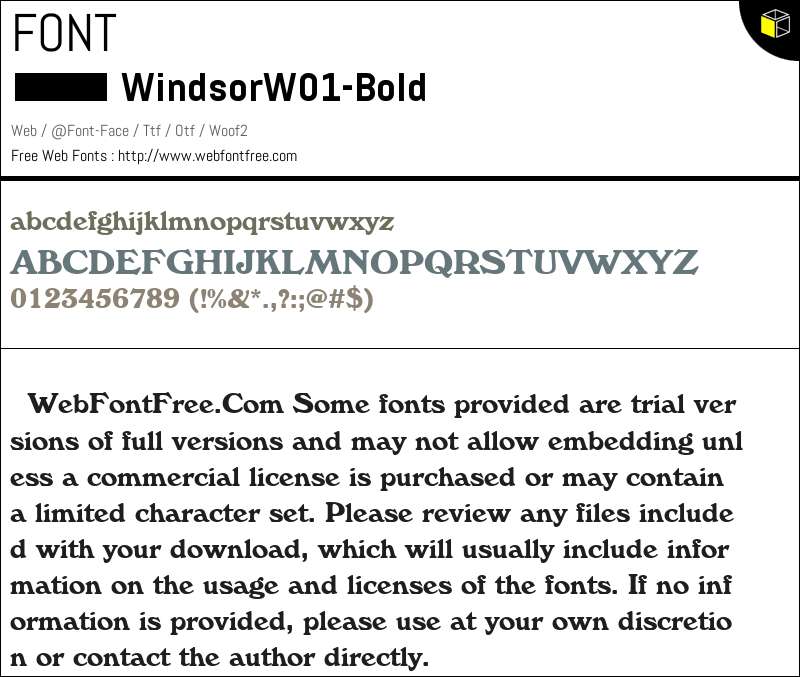 Windsor W01 Bold Fonts Downloads - WebFontFree.Com