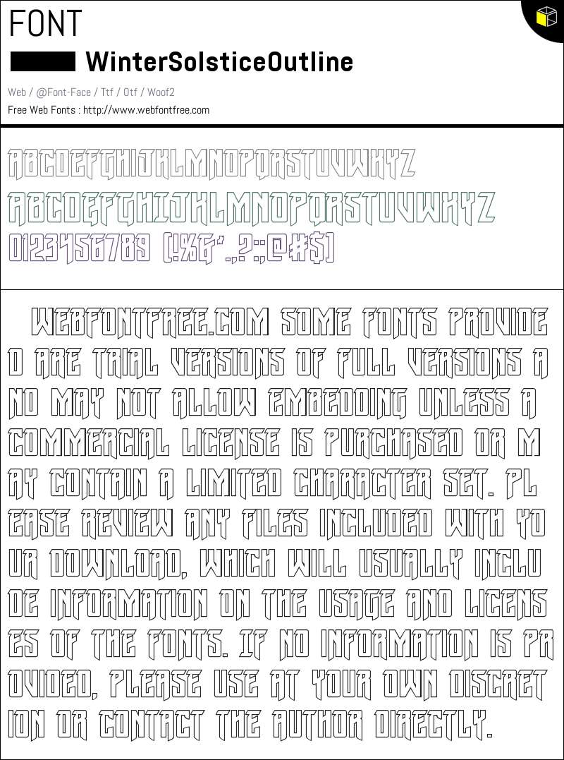 Winter Solstice Outline Fonts Downloads - WebFontFree.Com
