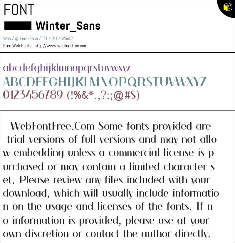 Winter_Sans Fonts Downloads - WebFontFree.Com