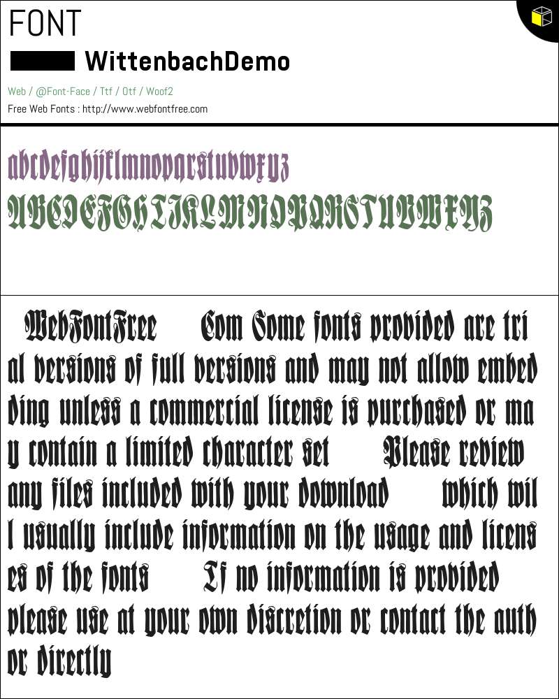 Wittenbach Demo Fonts Downloads - WebFontFree.Com