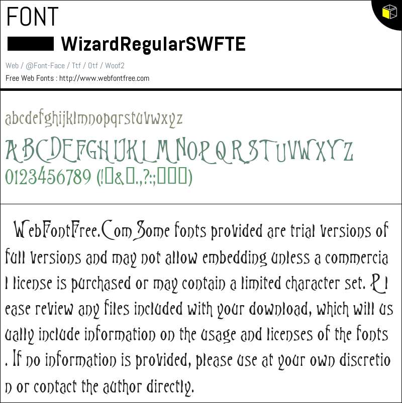 Wizard Fonts Downloads - WebFontFree.Com