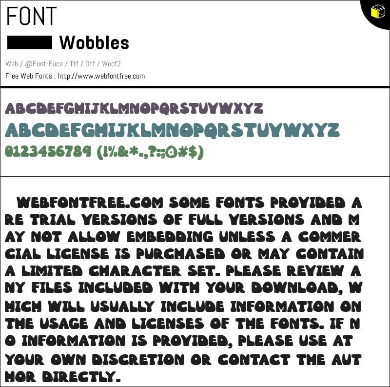 Wobbles Fonts Downloads - WebFontFree.Com