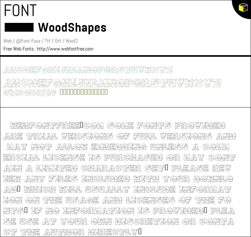 Wood Shapes Fonts Downloads - WebFontFree.Com