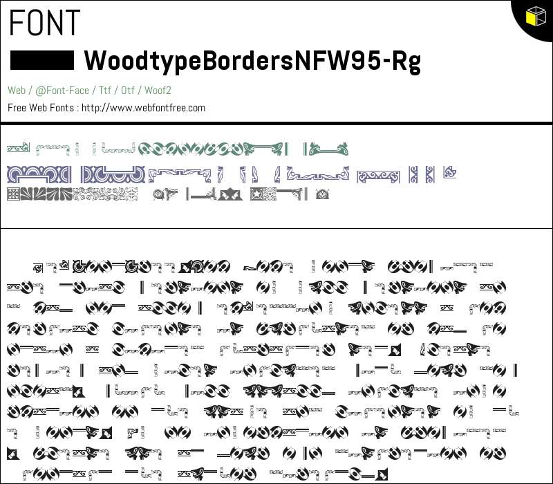 Woodtype Borders NF W95 Rg Fonts Downloads - WebFontFree.Com