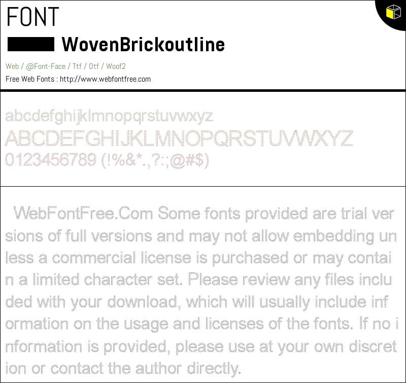 Woven Brick outline Fonts Downloads - WebFontFree.Com