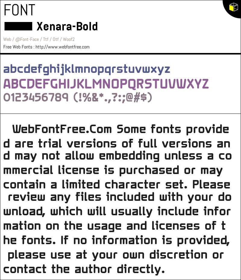 Xenara Bold Fuentes Descargar - WebFontFree.Com