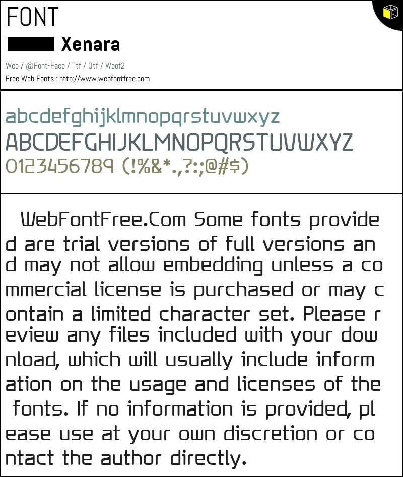 Xenara Fonts Downloads - WebFontFree.Com